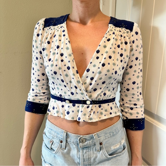 Free People | Tops | Free People Cross Over Cropped Top | Poshmark